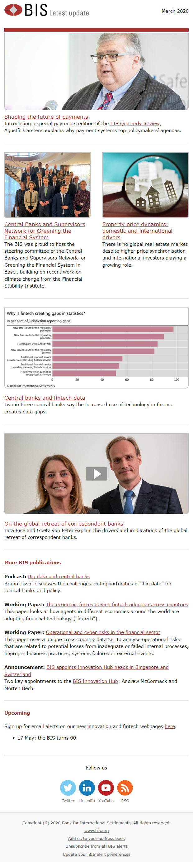 BIS monthly newsletter